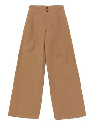 Chloé Wide-leg Cotton Trousers - Multicolor