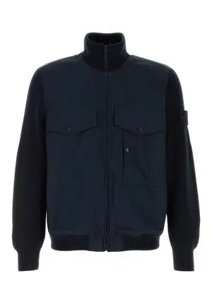 Stone Island Navy Cotton Jacket - Blue