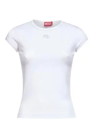 DIESEL® White Stretch Jersey Logo T-shirt - Multicolor