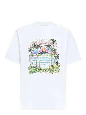 Casablanca White Volcano Printed T-shirt - Multicolor