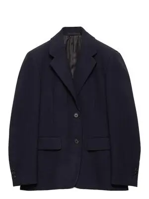 Prada Single-breasted Jacket With Fur Collar - Multicolor