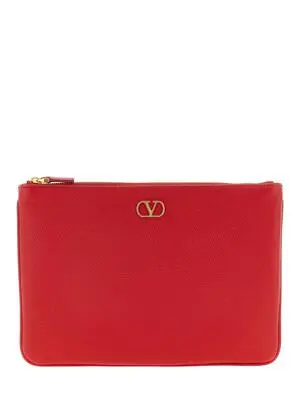 Valentino Garavani Vlogo Signature Clutch Bag - Red