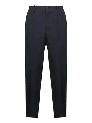 Tagliatore Blue Stretch Virgin Wool Blend Garcon Trousers - Multicolor