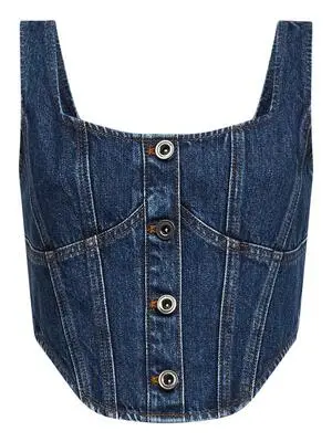 SELF-PORTRAIT SELF-PORTRAIT Blue Denim Corset Top Multicolor