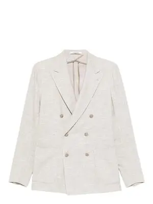 Tagliatore Double-breasted Peak Lapel Jacket - Cream
