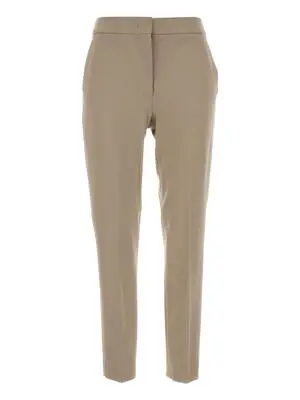 Max Mara Pegno Pant In Stretch Viscose Blend - Brown