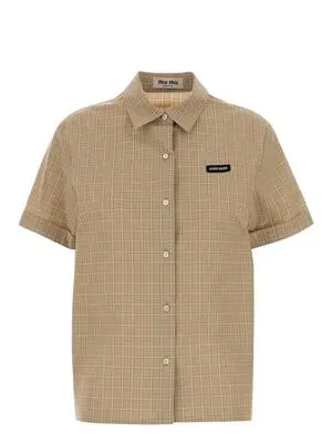 Miu Miu Embroidered Poplin Shirt - Multicolor