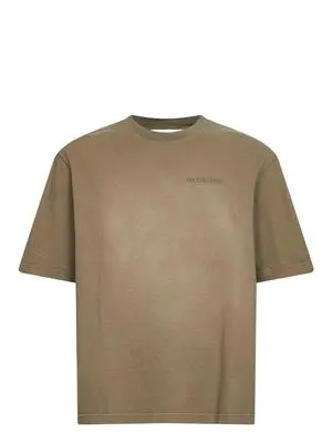 GOLDEN GOOSE Beige Bleached Cotton Jersey Journey T-shirt - Multicolor