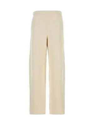 Max Mara Ivory Cotton Blend Wide-leg Dente Pant - White