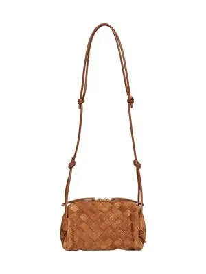 Bottega Veneta Amber Concert Pouch In Intrecciato Suede - Multicolor