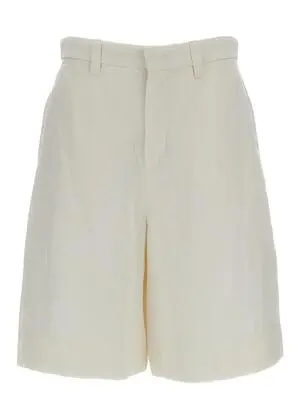 Max Mara Cotton Linen Blend Bermuda Shorts - Multicolor