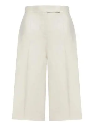 Max Mara Linen Cropped Wide Leg Pants - Multicolor
