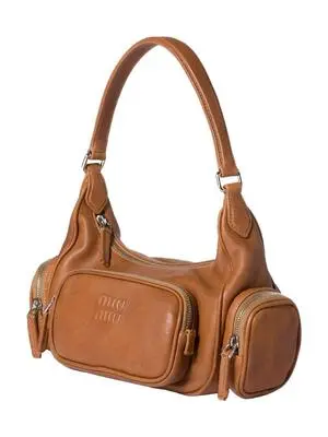 Miu Miu MIU MIU Leather Shoulder Bag With Embossed Logo Multicolor