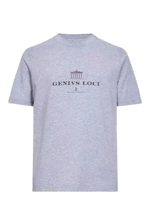 Brunello Cucinelli Grey Jersey Printed Crewneck T-shirt - Multicolor