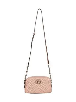 Gucci Pinky Beige Gg Marmont Small Camera Bag - Multicolor