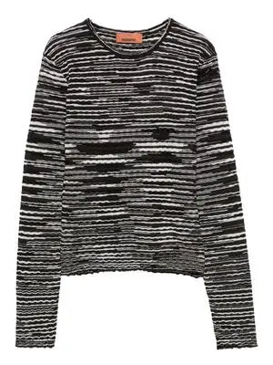 Missoni Wool Blend Horizontal Stripe Crewneck Sweater - Multicolor
