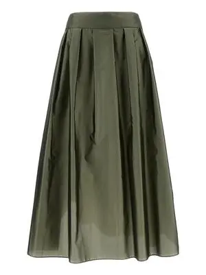 Max Mara Taffeta Midi Skirt With Pleats - Multicolor