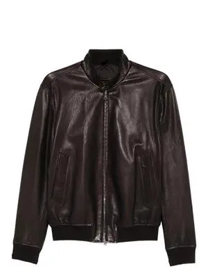 Tagliatore Leather Bomber Jacket - Multicolor