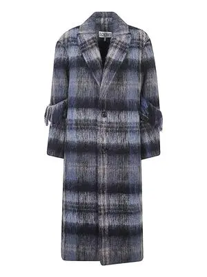 Loewe Checked Wool And Mohair Blend Single-breasted Coat - Multicolor