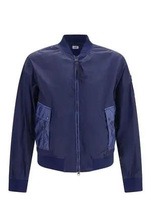 C.P. COMPANY Bi-tm Mixed Lens Bomber Jacket - Blue