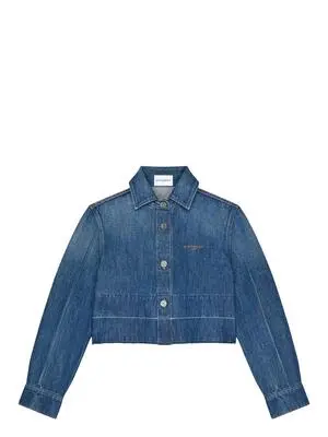 Givenchy Denim Shirt With Embroidered Logo - Multicolor