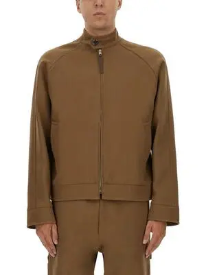 Moschino Cotton Zip-up Jacket - Brown