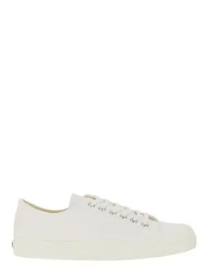Moschino Lace-up Canvas Sneakers - White
