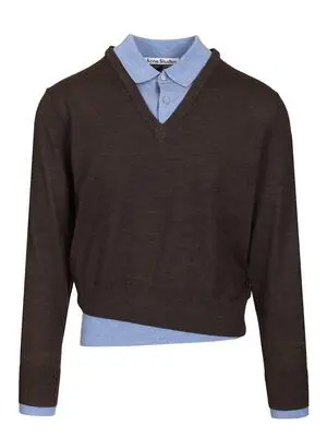 Acne Studios Layered Wool Sweater - Brown