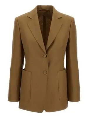 Max Mara Single-breasted Notched Lapel Jacket - Multicolor