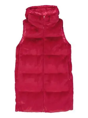 Herno Padded Faux Fur Vest Coat - Pink