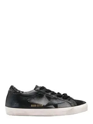 GOLDEN GOOSE GOLDEN GOOSE Super-Star Leather Sneakers With Glitter Detailing Multicolor