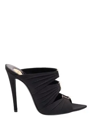 Saint Laurent Black Viscose Emilie Sandals - Multicolor