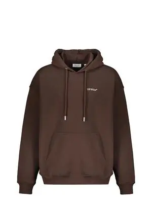 Off-White Logo Hooded Sweatshirt - Brown