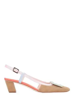 ROGER VIVIER Lacquered Buckle Sling Back Pumps - Multicolor