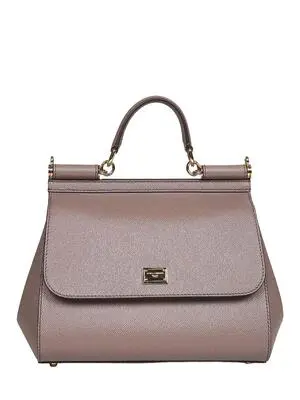 Dolce & Gabbana Taupe Dauphine Leather Sicily Handbag - Multicolor