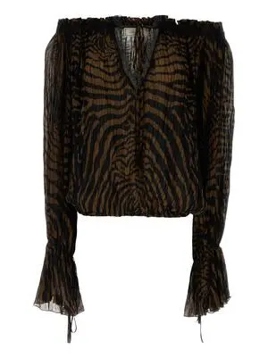 Blumarine Printed Chiffon Top - Multicolor