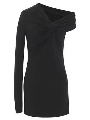 Saint Laurent One-sleeve Twisted Dress - Black
