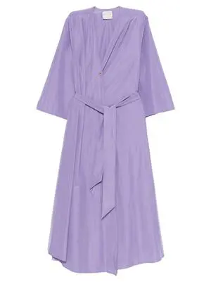 FORTE_FORTE Cotton Blend Belted Midi Dress - Multicolor