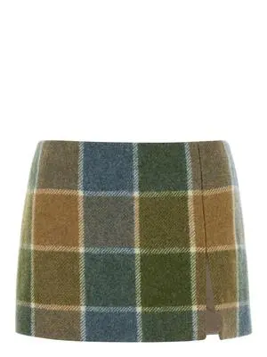 Miu Miu Embroidered Wool Mini Skirt - Multicolor