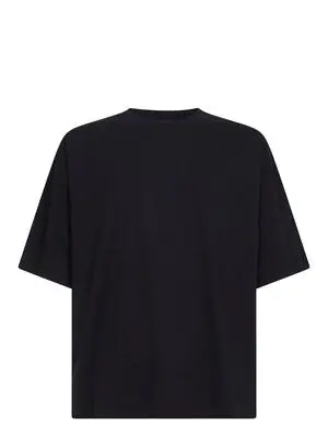 Dries Van Noten Dries Van Noten Men Black Jersey Oversized Crewneck T-Shirt Multicolor