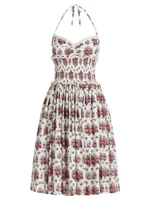 Dolce & Gabbana Halter Neck Printed Dress - Multicolor