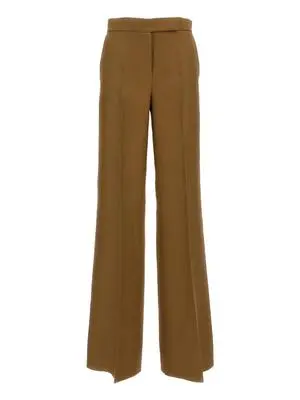 Max Mara Badesse High-waisted Linen Palazzo Trousers - Multicolor