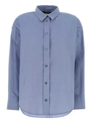 Max Mara Powder Oxford Adele Shirt - Blue