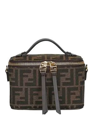 Fendi Tobacco Brown Jacquard Ff Vanity Mini Bag - Multicolor
