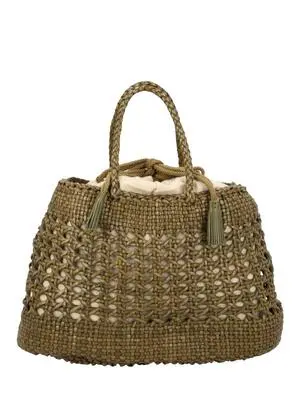 Dragon Diffusion Woven Leather Tote - Green