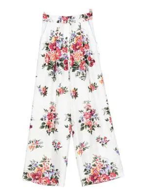 Dolce & Gabbana Flower Print Silk Trousers - Multicolor
