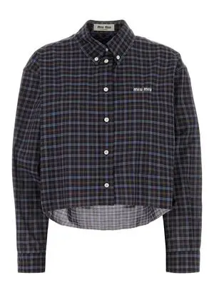 Miu Miu Embroidered Poplin Shirt - Multicolor