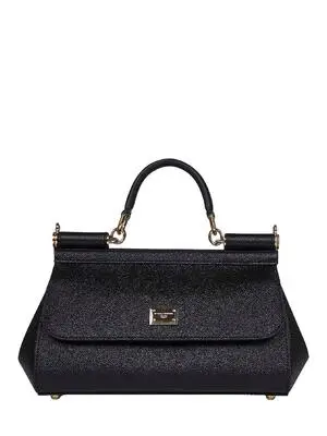 Dolce & Gabbana Black Dauphine Calf Leather Handbag - Multicolor