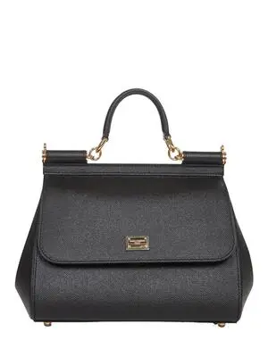 Dolce & Gabbana Black Dauphine Leather Sicily Handbag - Multicolor