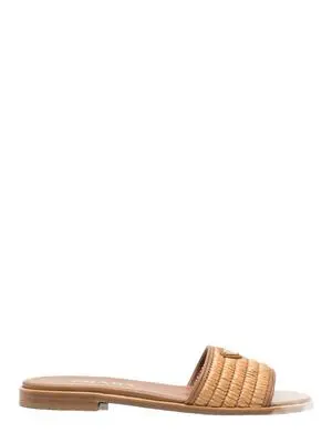 Prada Straw Flat Sandals - Multicolor